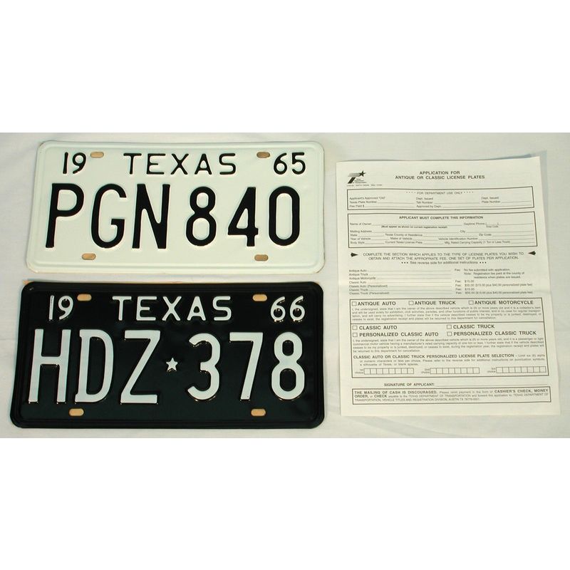 John's Mustang: 1965 Mustang Texas Classic License Plate (over 50 Yrs Old)
